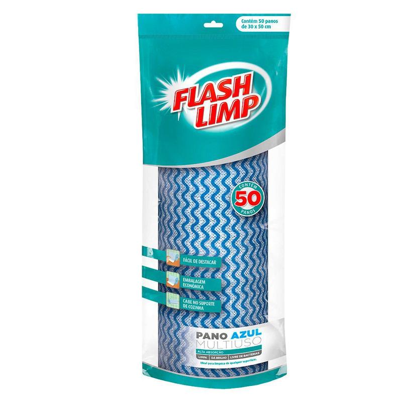 Kit 5 Und Pano Multiuso Rolo Flashlimp 50 Peças - Flash Limp - Pano ...