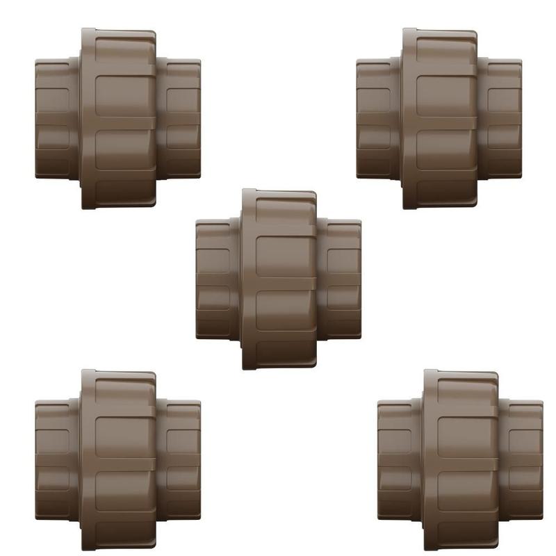 Kit 5 União Soldável Conexão Para Unir Canos Tubos PVC Marrom Água Fria ...