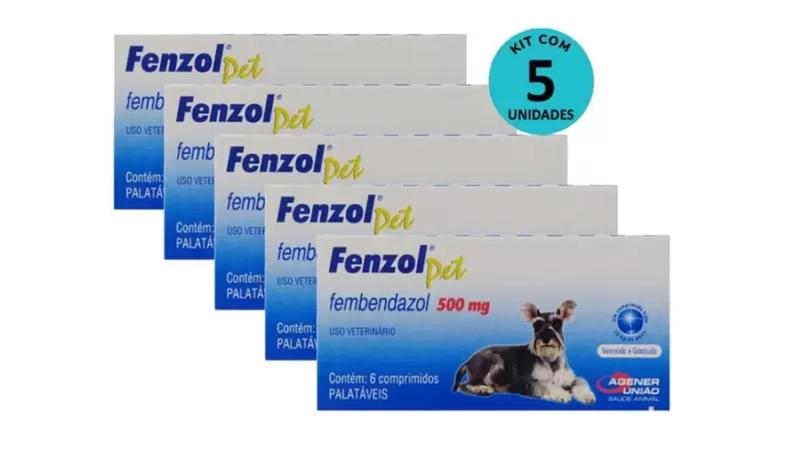Kit 5 Vermífugo Fenzol Pet 500mg C/ 6 comprimidos- Agener - Vermífugo ...