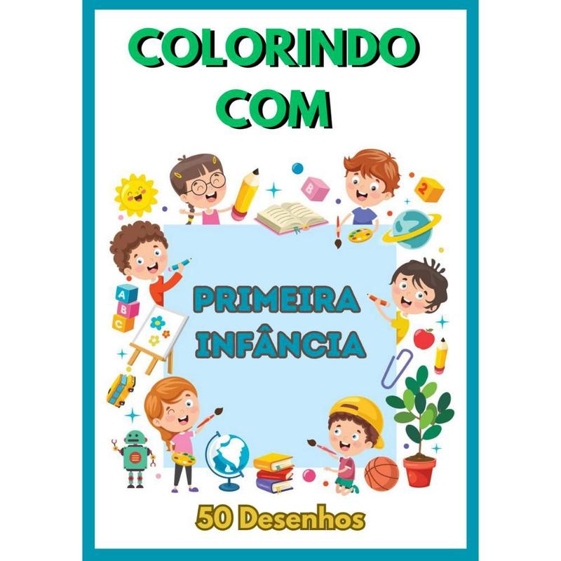 Kit 50 Desenhos Grande P/ Colorir Primeira Infância Infantil - Infinity Brinquedos - Kit de ...