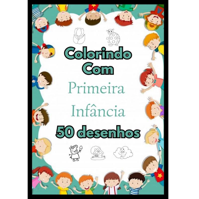 Kit 50 Desenhos Grande P/ Colorir Primeira Infância Infantil - Infinity Brinquedos - Kit de ...