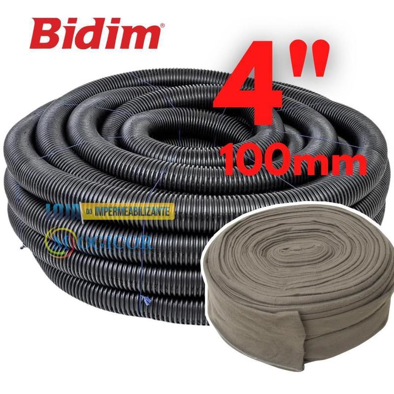 Kit 50M Tubo Dreno Corrugado + Camisa Geotextil 4 100Mm - Maxdreno ...