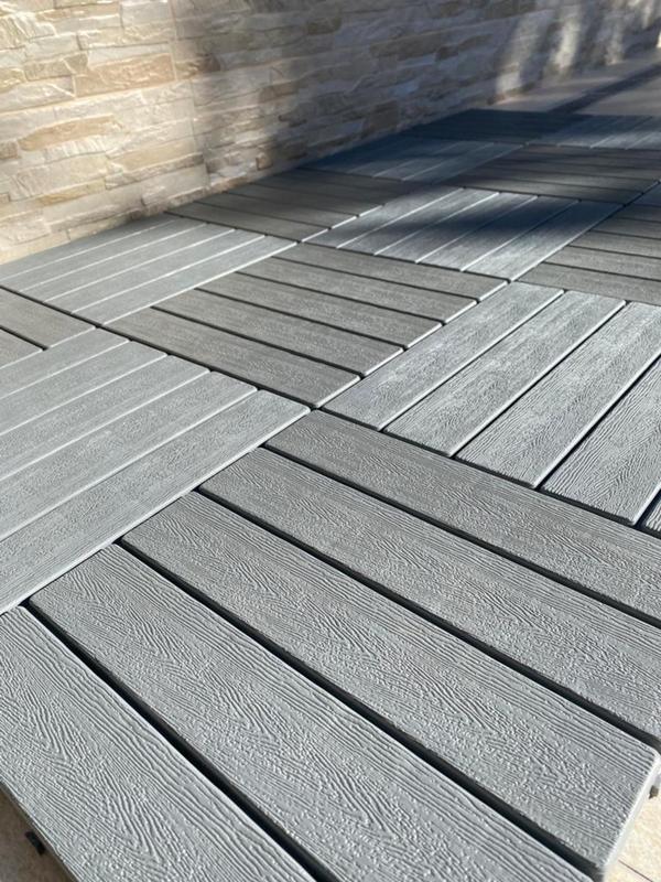 Kit 55 Decks Madeira Plástico Encaixe Modular Piscina Sacada 30x30 ...