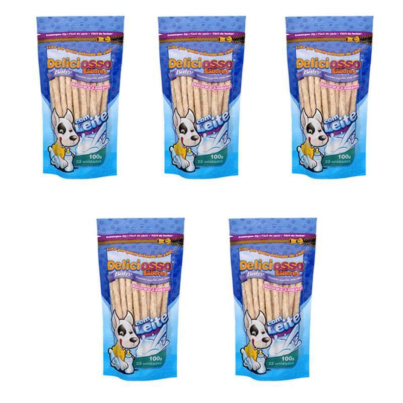 Kit 5und Osso Palito Deliciosso 100g Sabor Leite - Outros Pet Shop ...