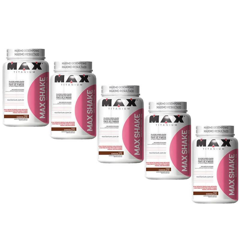 Kit 5X Max Shake - 400g Chocolate - Max Titanium - Shake de Proteína ...