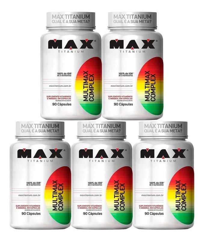 Kit 5x Max Titanium Multimax Multivitamínico - 90 Cápsulas - La Roche ...