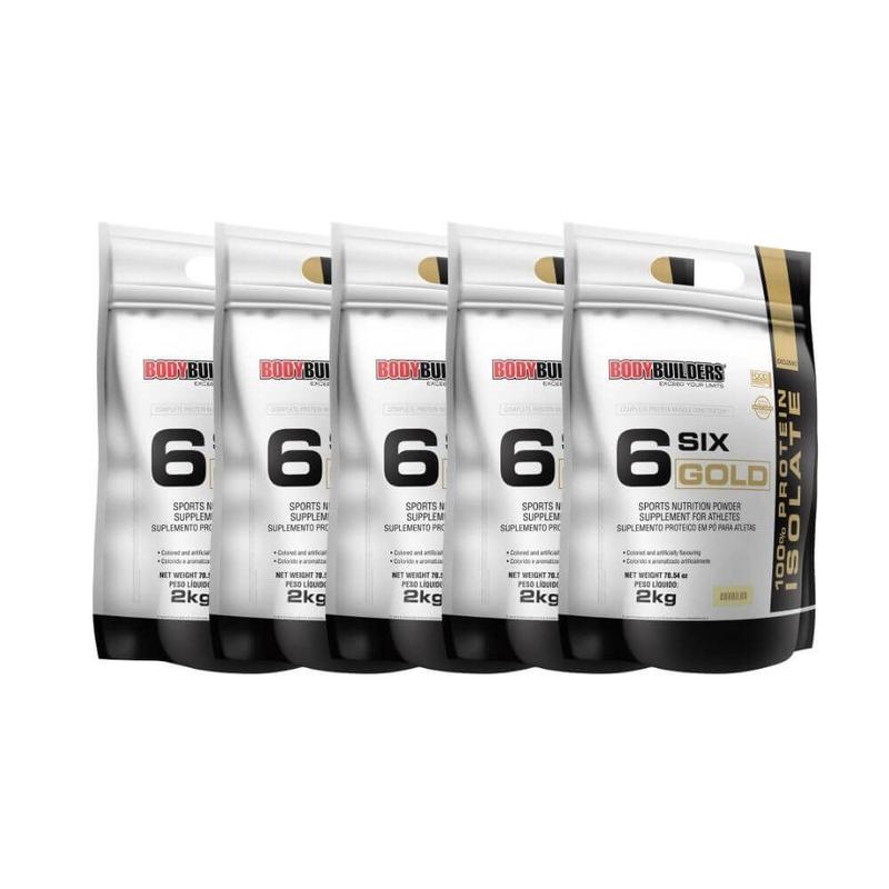 Kit 5x Whey Protein Isolado Six Gold 2Kg - Bodybuilders - Whey Protein ...