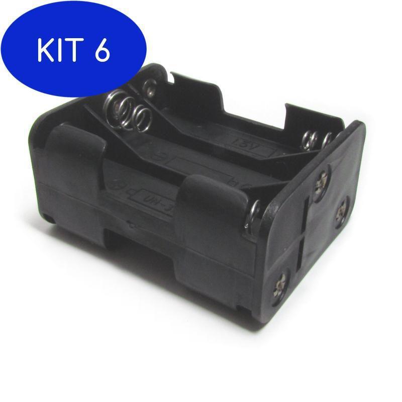 Kit 6 Adaptador Suporte 6 Pilhas Aa 9V Para Arduino Pic - Mj - Pilhas ...