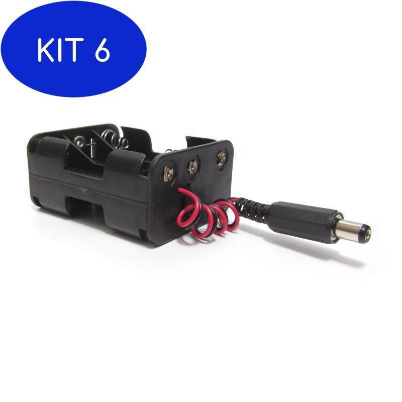 Kit 6 Adaptador Suporte 6 Pilhas Aa Com Plug P4 Para Arduino Pic - Mj ...