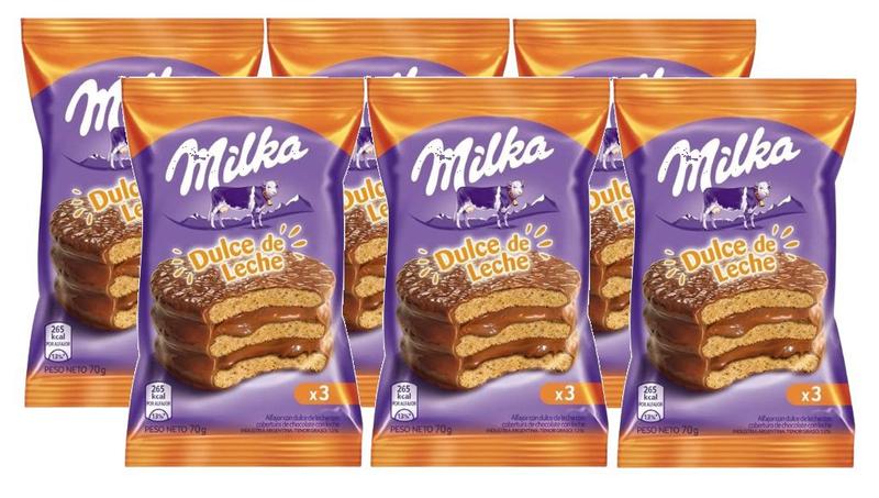kit 6 ALFAJOR MILKA RECHEIO DOCE DE LEITE 70G - Alfajor - Magazine Luiza