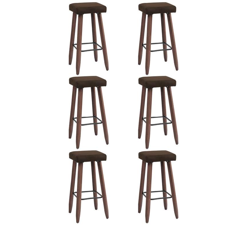 Kit 6 Banqueta Alta Dingou Para Bistrô Bar Balcão Cozinha Bancada Pé ...