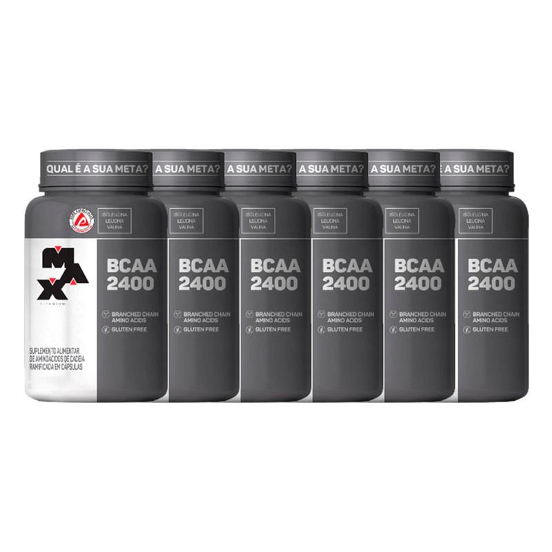 Kit 6 BCAA 2400 60 Capsulas - Max Titanium - BCAA - Magazine Luiza