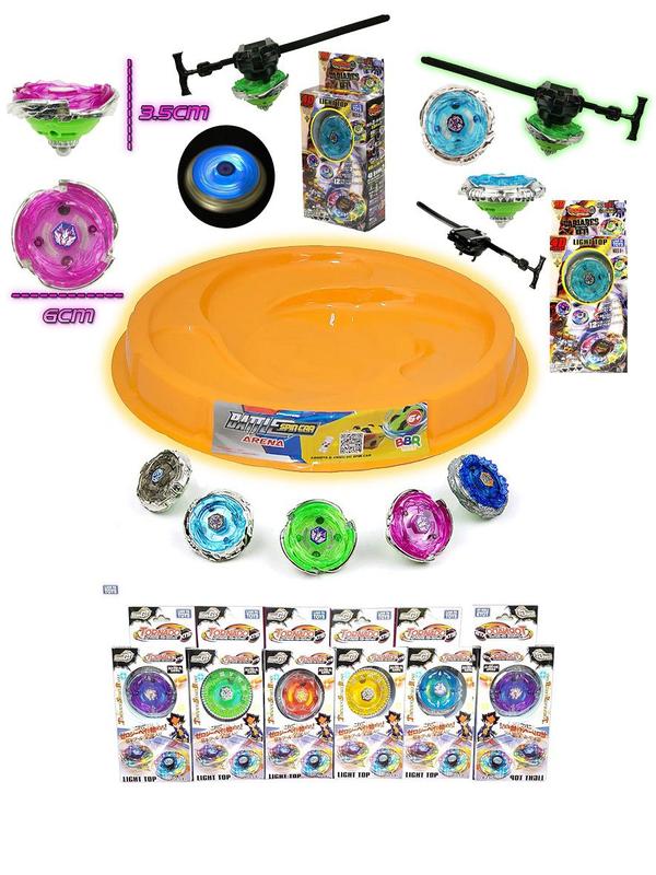 Kit 6 Beyblade Metal Fusion LED Luz e Som + Beystadium Beyblade Burst ...