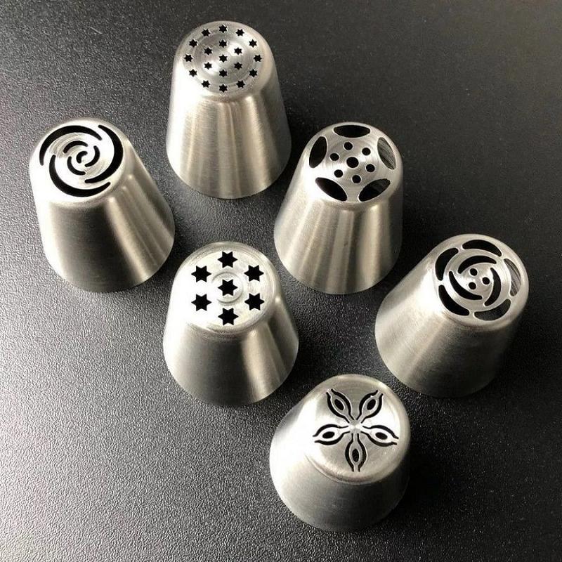Kit 6 Bico Russo Inox Decorador De Bolo Doces Cupcake Flores Confeitar ...