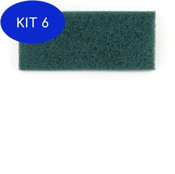 Kit 6 Bucha / Fibra Verde Limpeza Uso Geral - Bralimpia - Fibra de ...