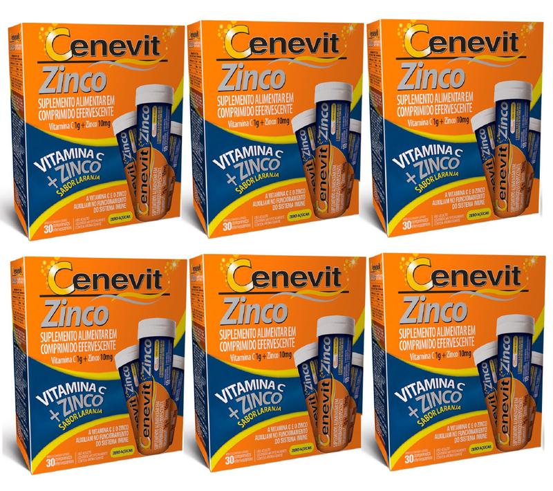 Kit 6 caixas Cenevit Zinco 1g 30 Comprimidos Efervescentes - Legrand ...