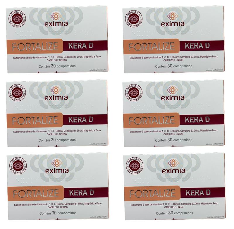 Kit 6 caixas Eximia Fortalize Kera D 30 comprimidos - FMQMelora ...