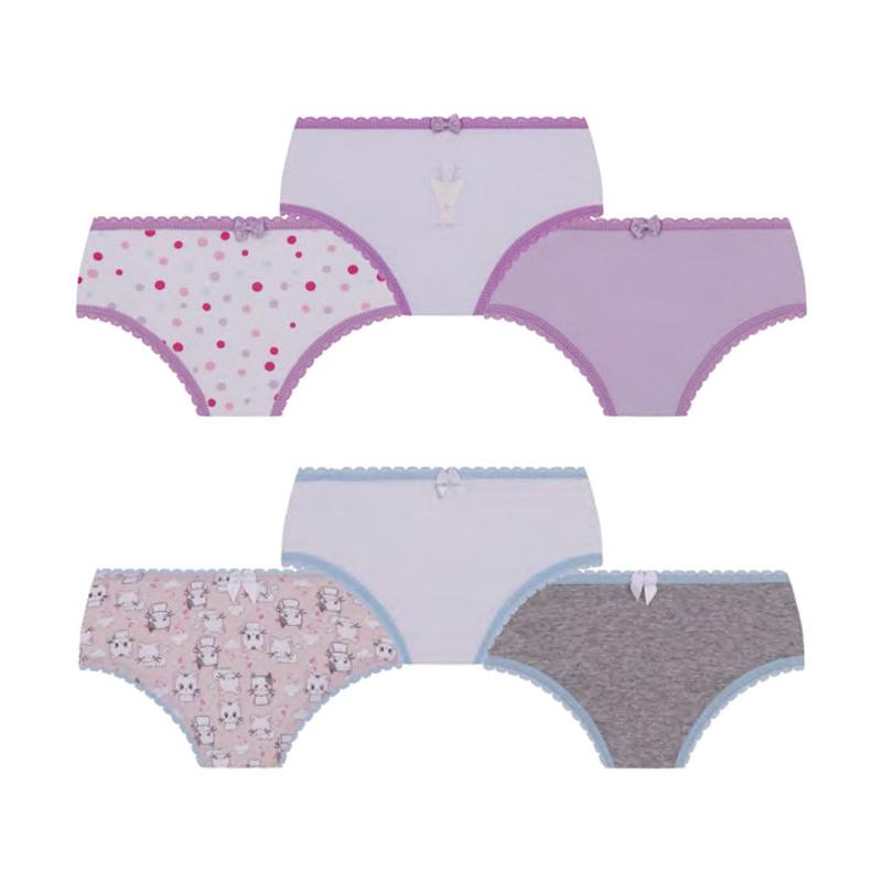 Kit 6 Calcinhas Infantis Estampada Lobinha Confortável Lupo - Calcinha ...