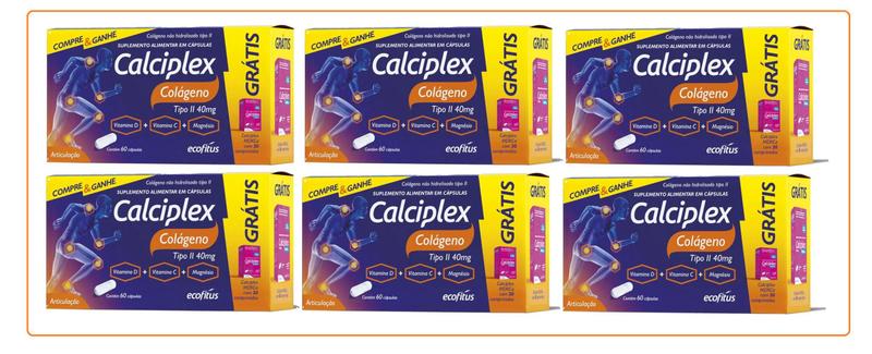 Kit 6 Calciplex Colágeno Tipo 2 60Cps + MDKCa 30Cps - Ecofitus ...