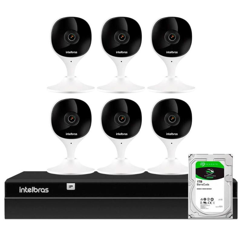 Kit 6 Câmeras Wi-Fi iMx C Intelbras Inteligência Artificial Branca ...