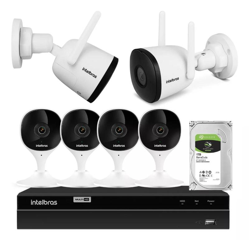 Kit 6 Câmeras Wifi Interna E Externa C/ Nvd 8 Canais Hd 1tb - INTELBRAS ...