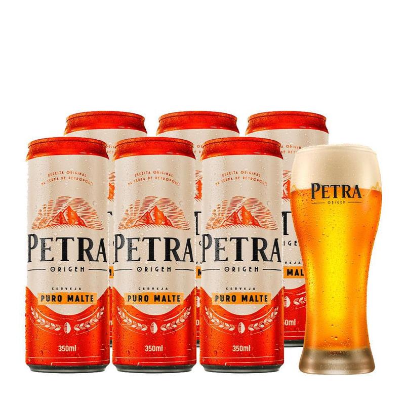 Kit 6 Cervejas Petra Origem Puro Malte 350ml + 1 Copo 300ml - Bebidas ...