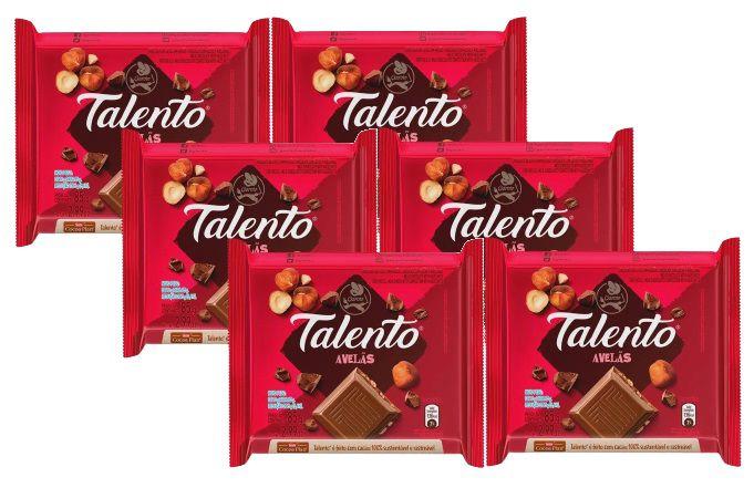 kit 6 Chocolate Talento Sabor Avelãs 85g - Chocolate / Barra de ...