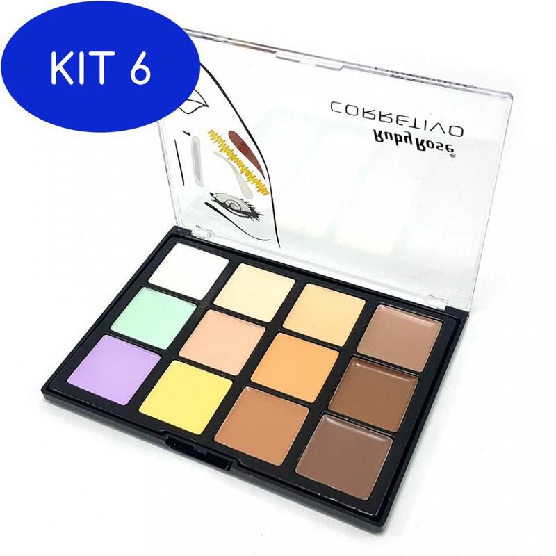 Kit 6 Corretivo Ruby Rose 12x Cores Professional Hb-8087 - Corretivo ...