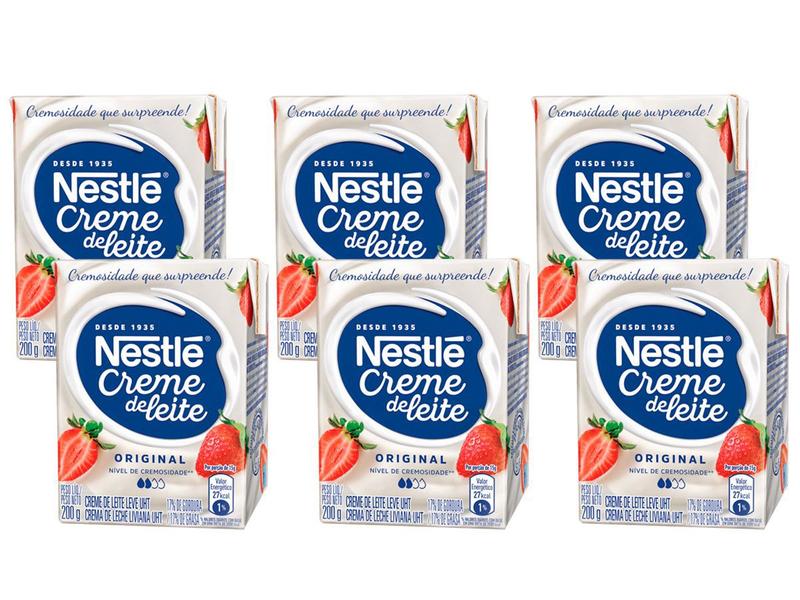 Kit 6 Creme de Leite Original Nestle Caixinha 200g - Nestlé - Creme de ...