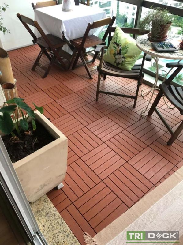 Kit 6 decks modular plástico jardim banheiro box sauna varanda sacada ...