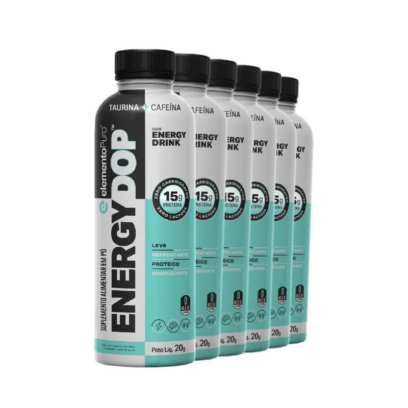 Kit 6 Energético Proteico Energydop 20g Zero Açúcar Elemento Puro ...