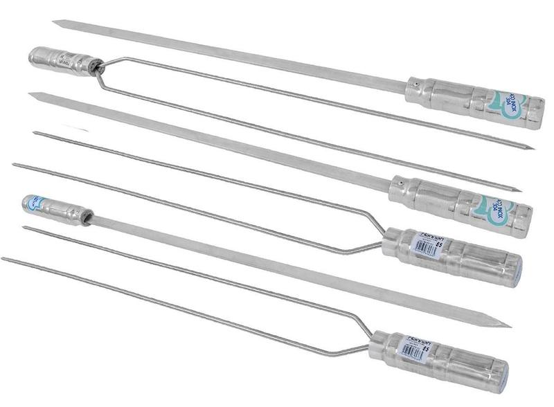 Kit 6 Espetos 85Cm Para Churrasco Aço Inox 304 Cabo Revestid - Hannah ...