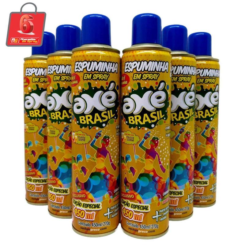 Kit 6 Espuma Carnaval e Festas Axé Brasil Neve Artificial - 450ml ...