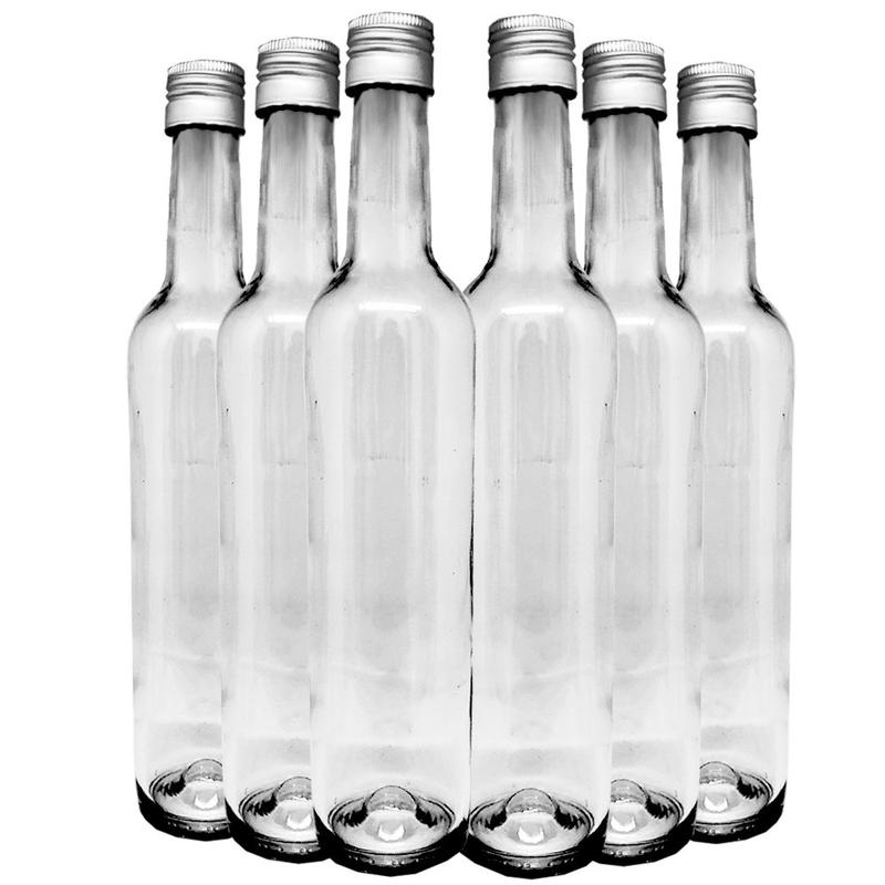Kit 6 Garrafas de Vidro 500ml Cachaça Licor Com Tampa e Lacre - Super ...