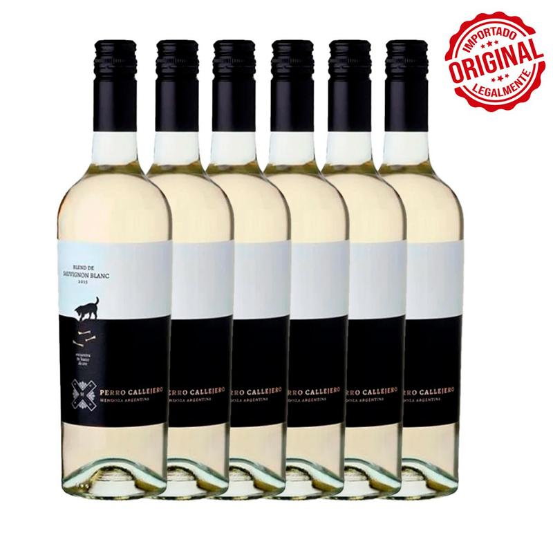 Kit 6 Garrafas Vinho Perro Callejero Mosquita Muerta Sauvingon Blanc ...