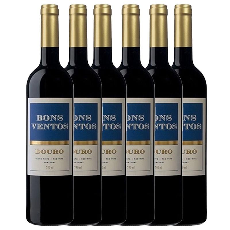 Kit 6 Garrafas Vinho Portugues Quinta de Bons Ventos Douro 750ml ...