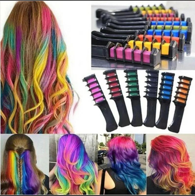 Kit 6 giz para colorir cabelo - Hair color comb - Kit de Colorir ...