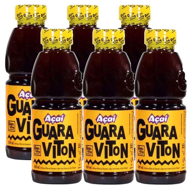kit 6 Guaraviton Guaraná Viton Sabor Açai Zero Açucar 500ml - Xarope ...