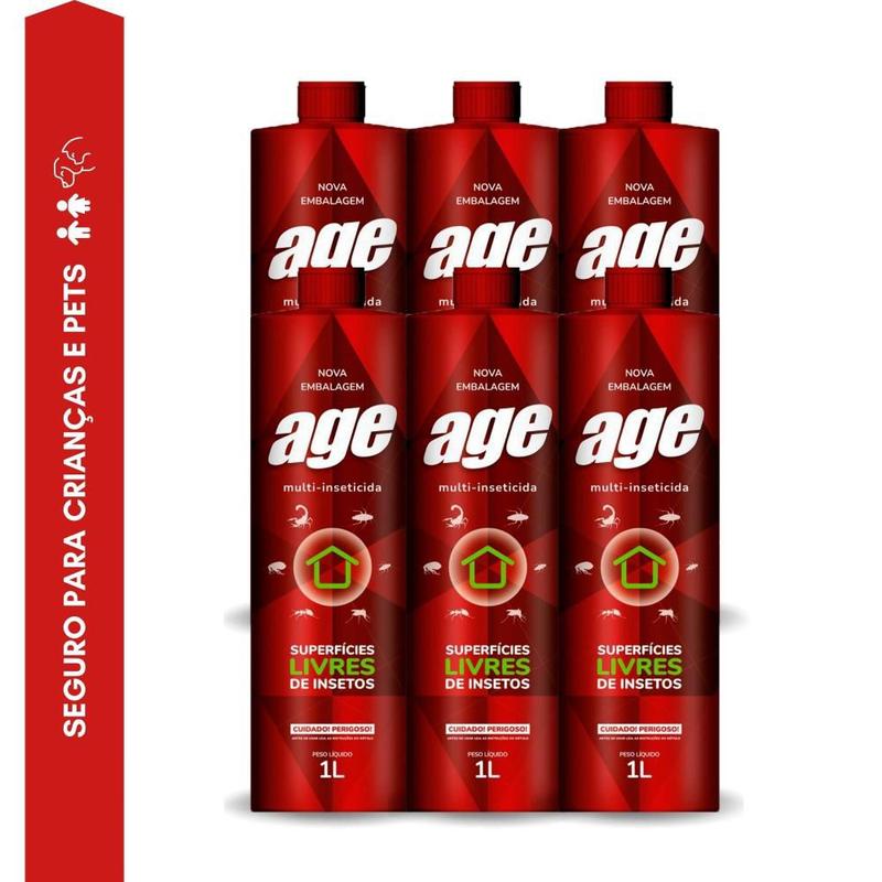 Kit 6 Inseticida Age/Arraze 1L Dedetização Insetos Original ...