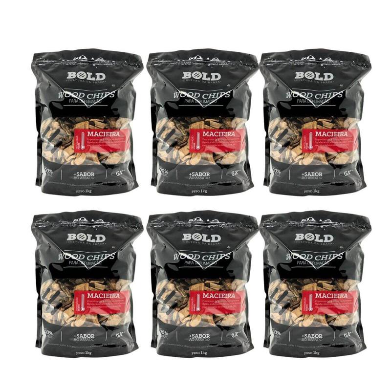 Kit 6 Lascas De Lenha Para Defumação Macieira 6Kg - Bold Brasa - Lenha ...