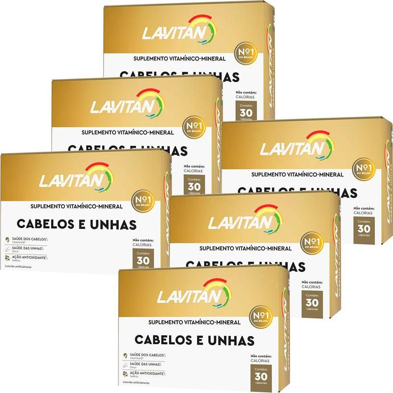 Kit 6 Lavitan Cabelos E Unhas 30 Cápsulas Nutricosméticos Magazine