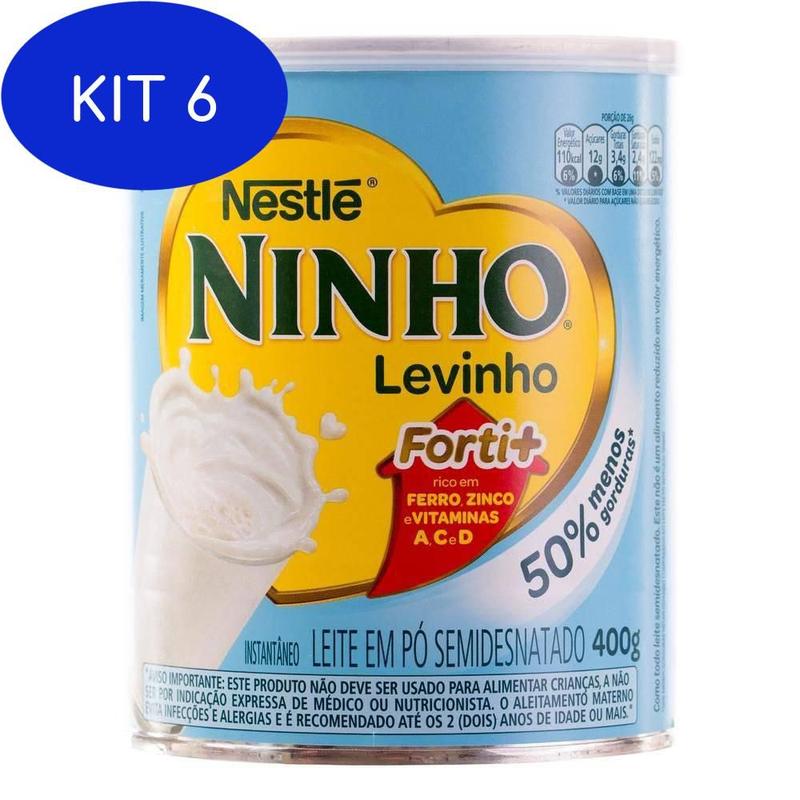Kit 6 Leite Em Pó Ninho Semidesnatado Levinho - Nestlé - Nestle - Leite ...