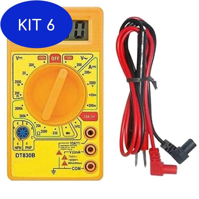Kit 6 Multimetro Digital Dt830 Dcv Acv Dca Resistencia Diodo - Lee ...