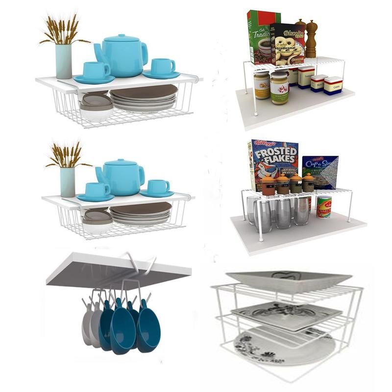Kit 6 Organizador Armário Prateleira Cozinha Elegance - DiCarlo ...