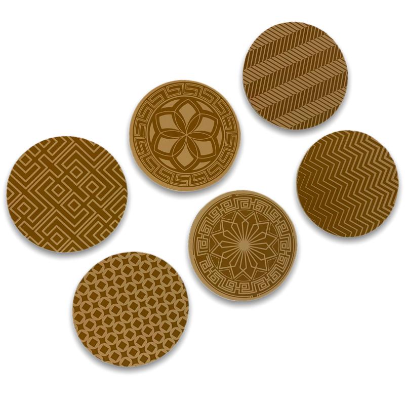 Kit 6 Pçs Porta Copos Em Mdf Jogo Americano Suporte Descanso Bolacha ...