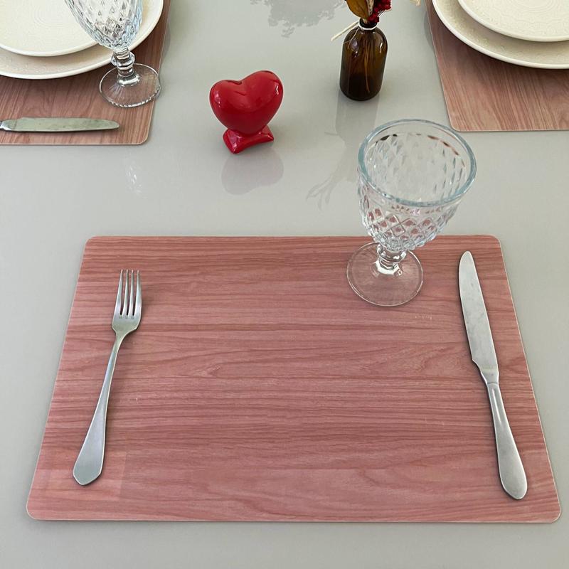 Kit 6 Peças Jogo Lugar Americano Sousplat Retangular Descanso de Prato ...