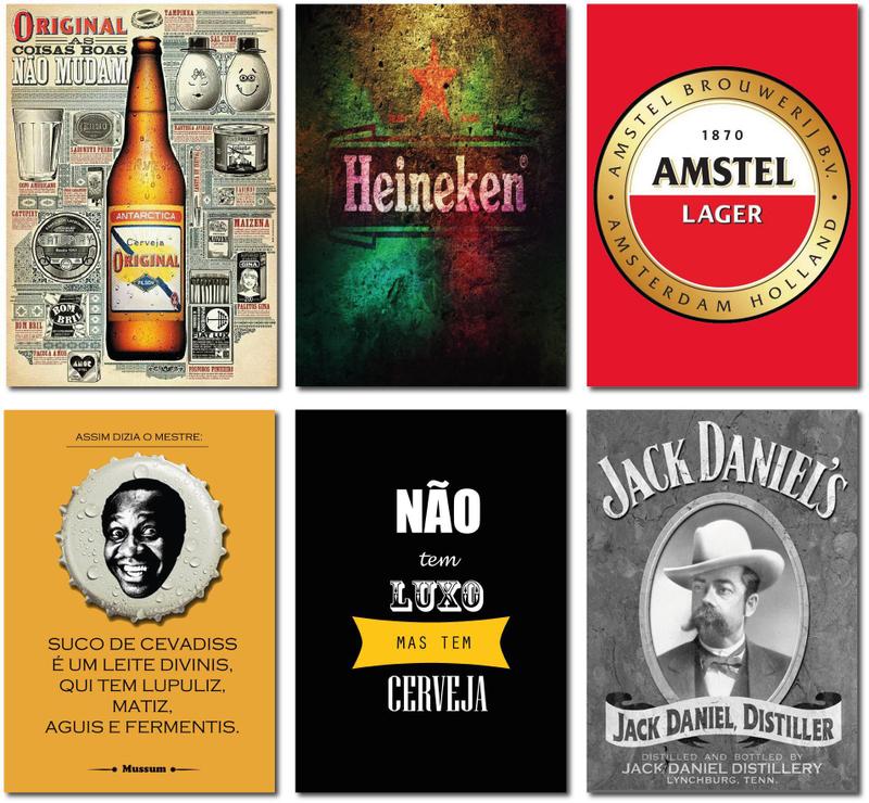 Kit 6 Placas Decorativas Mdf 3Mm A4 (21X29,7Cm.) Bebidas 01 - Pinpe Store - Placa Decorativa ...