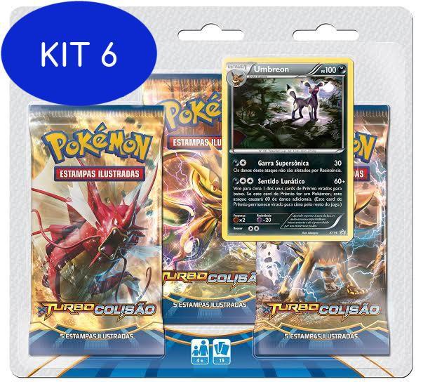 Kit 6 Pokémon Triple Pack Umbreon Xy Turbo Colisão - Copag - Deck de ...