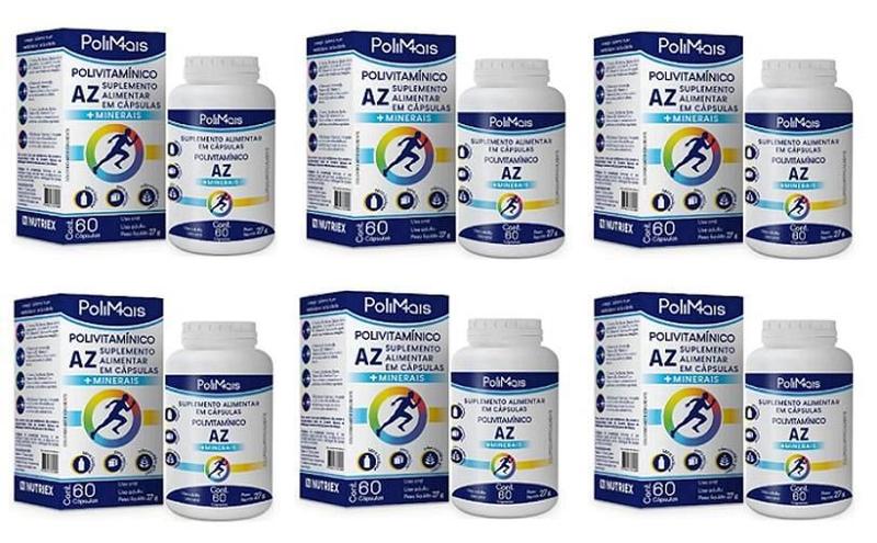 Kit 6 Polimais Polivitaminico Az + Minerais 60 Caps - Nutriex ...