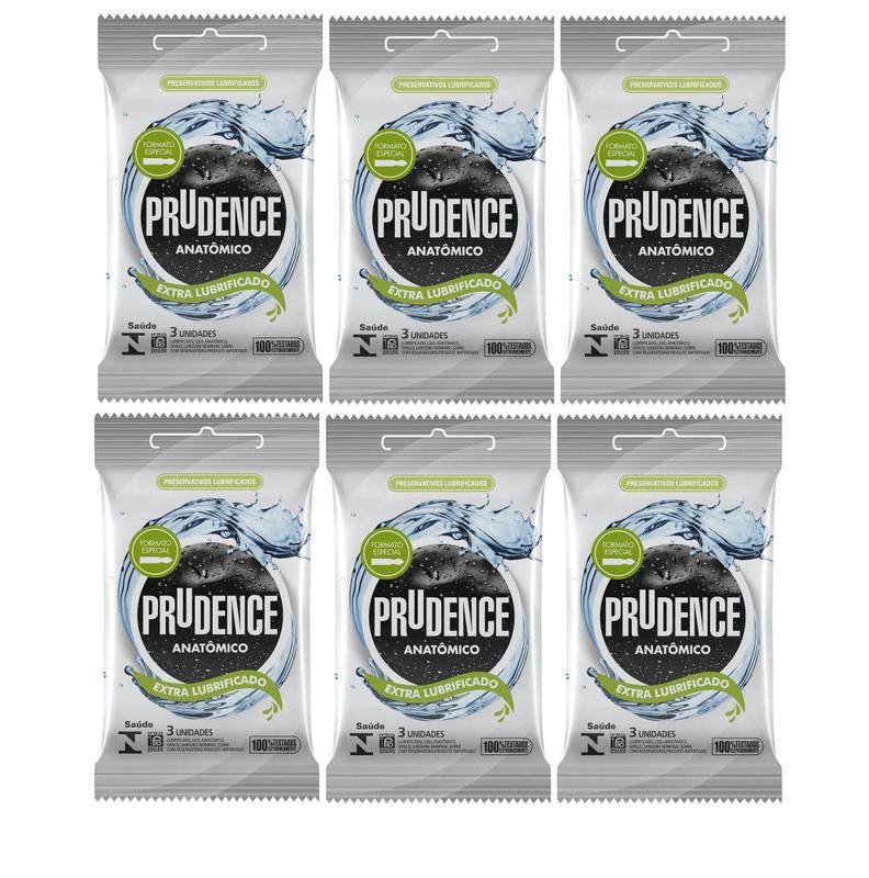 Kit 6 Preservativo Prudence Anatômico Extra Lubrificado 18Un - DKT ...